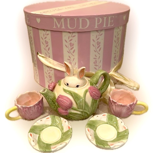 Mud Pie | Toys | Mud Pie Nwt 20 Bunny Cottage Tea Set Gorgeous | Poshmark